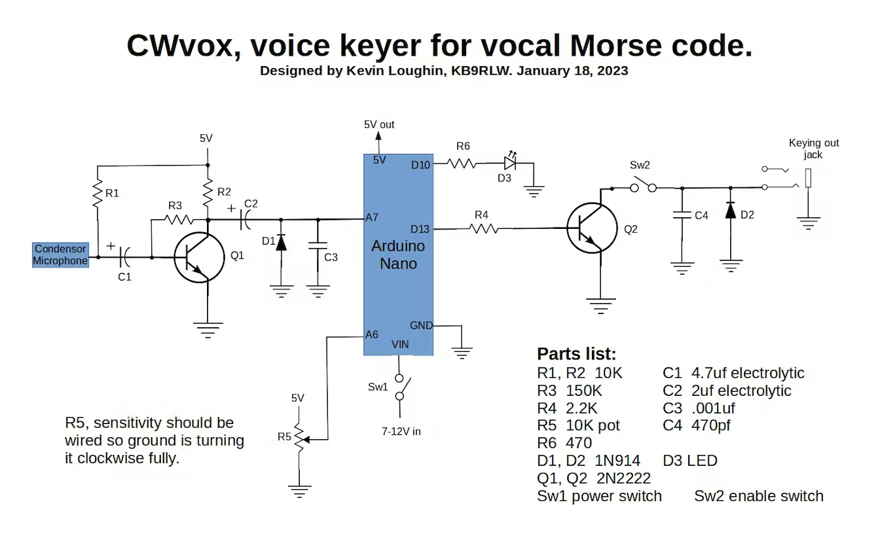 CWVox Converts “Dah” and “Dit” Speech Into Morse Code with an Arduino – This Week in Amateur Radio